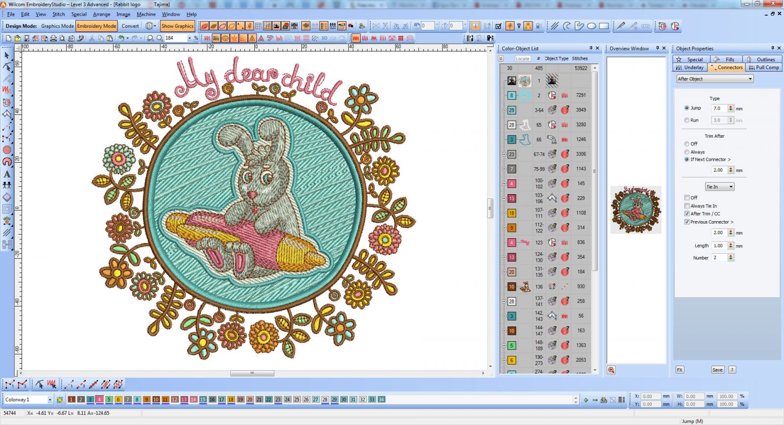 Cute Bunny - My Dear Child embroidery screenshot - Now in work ...