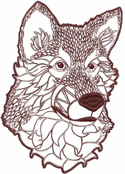 Wolf one colored free embroidery design - Wolf - Machine embroidery ...